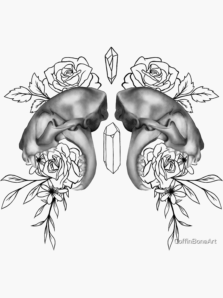 "Cat Bite (Transparent)" Sticker for Sale by CoffinBoneArt | Redbubble
