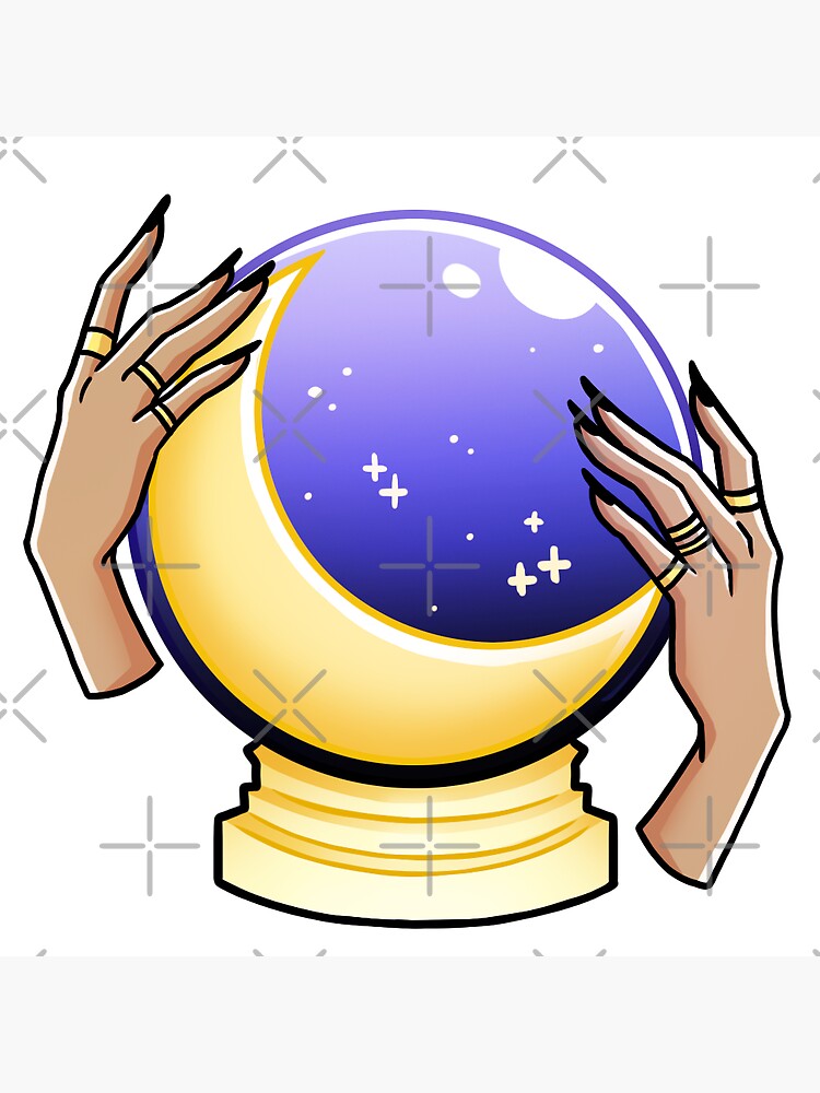 "witchy moon crystal ball stickers" Sticker for Sale by lemonac | Redbubble