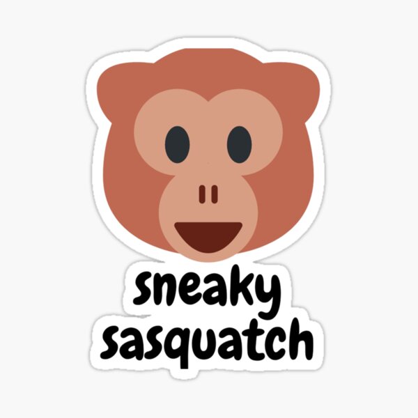 "Sneaky Sasquatch " Sticker for Sale by UsingShapesd | Redbubble