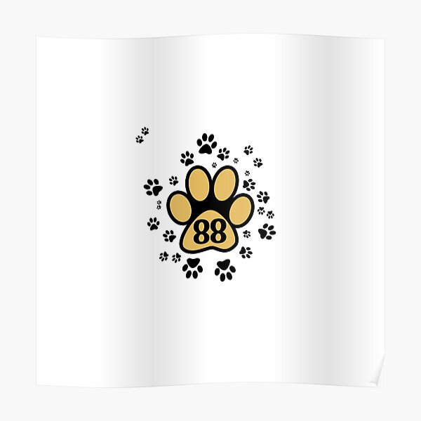 "Number 88 - pattern with animal paws" Poster for Sale by MadandMean ...