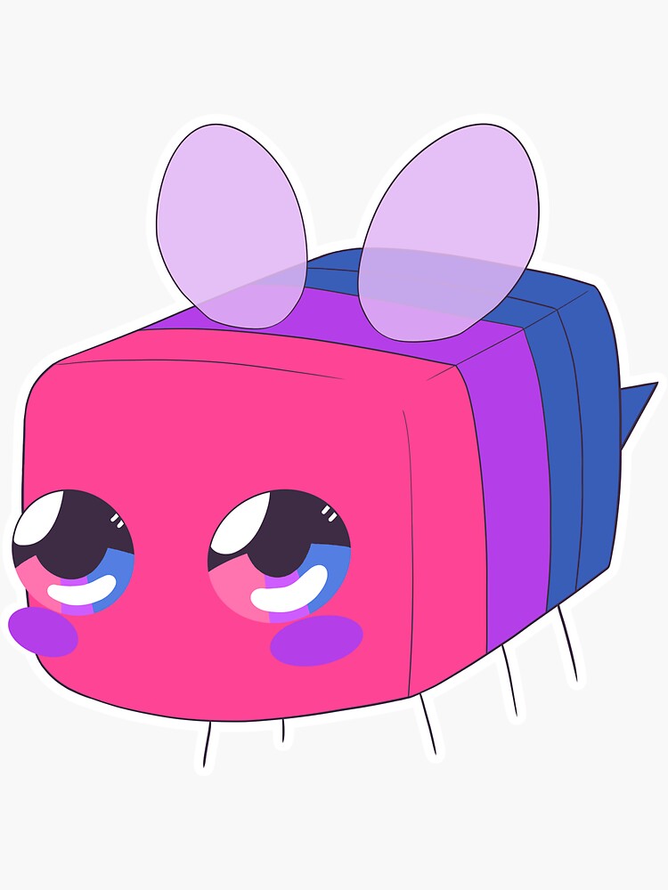 Lgbtq Minecraft Bee Sticker Bisexual Sticker For Sale By Insanitycreator Redbubble