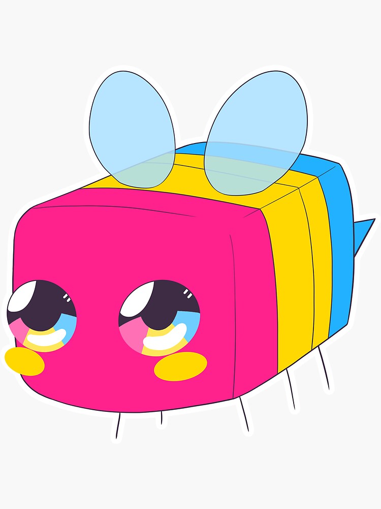 Lgbtq Minecraft Bee Sticker Pansexual Sticker For Sale By Insanitycreator Redbubble