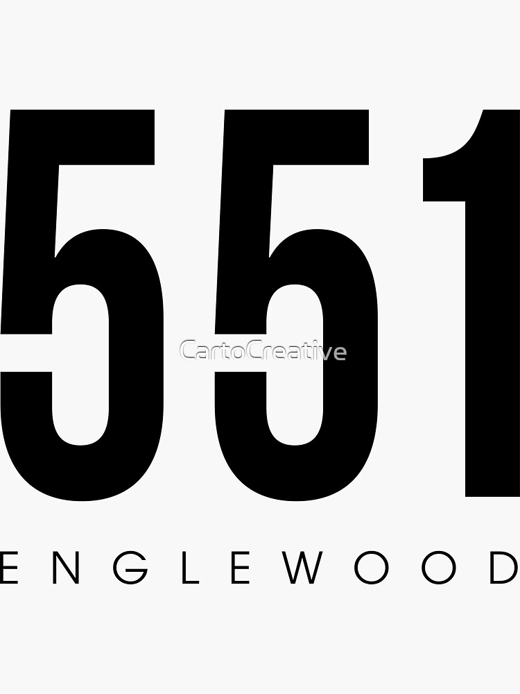 "Englewood, NJ - 551 Area Code" Sticker for Sale by CartoCreative ...
