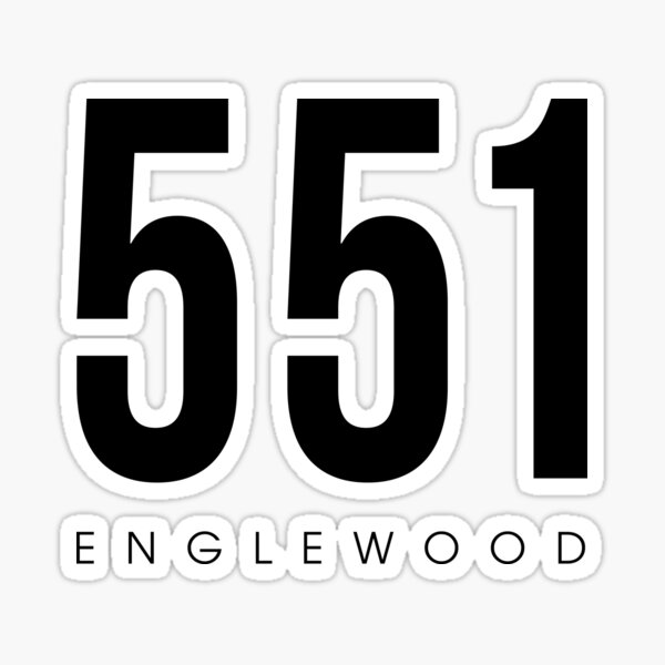 "Englewood, NJ - 551 Area Code" Sticker for Sale by CartoCreative ...
