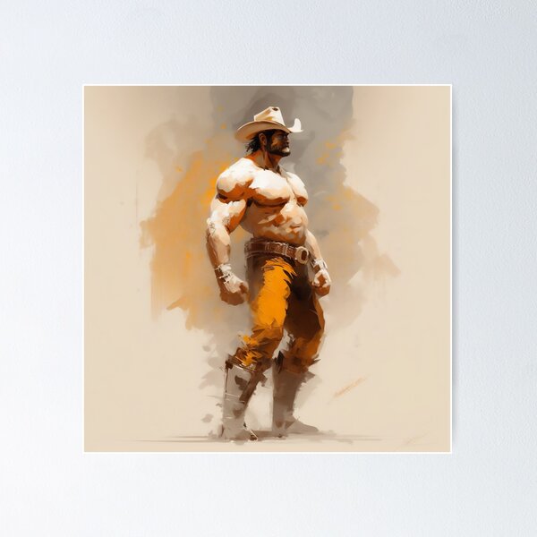 "Muscular Cowboy" Poster for Sale by chasersnkphotos | Redbubble