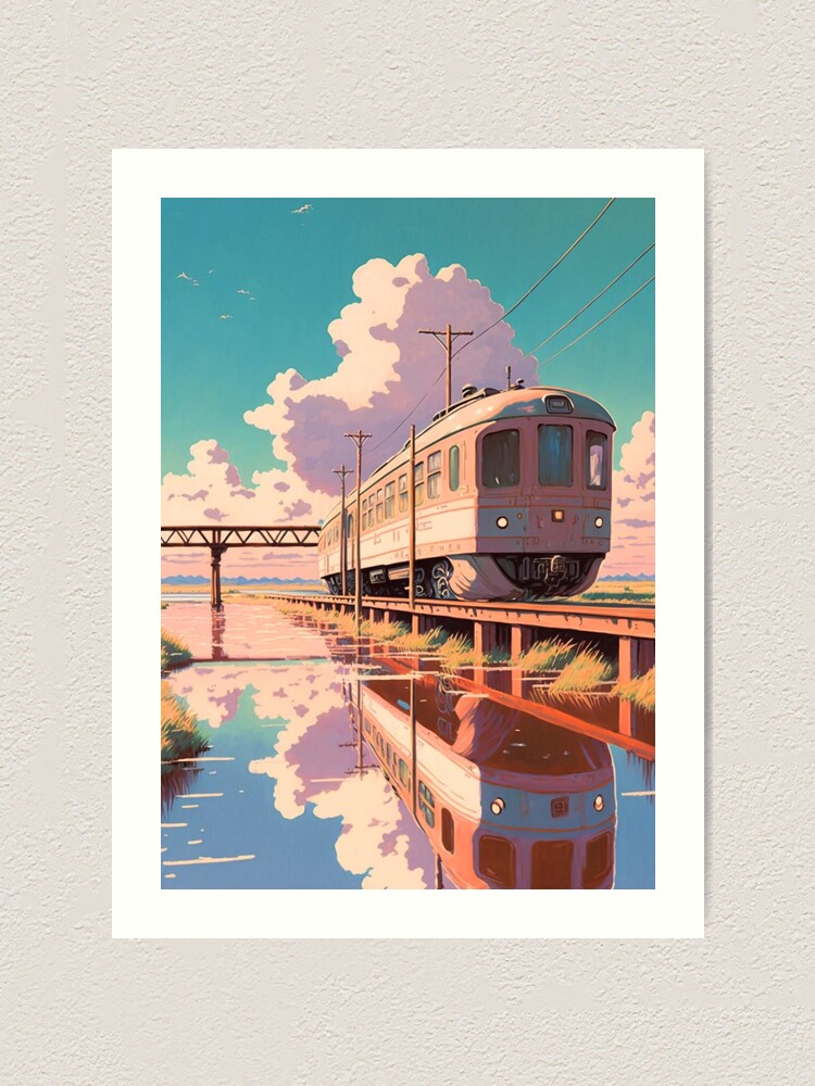 "Retro Anime Style Old Japanese Train" Art Print for Sale by KaPrints ...