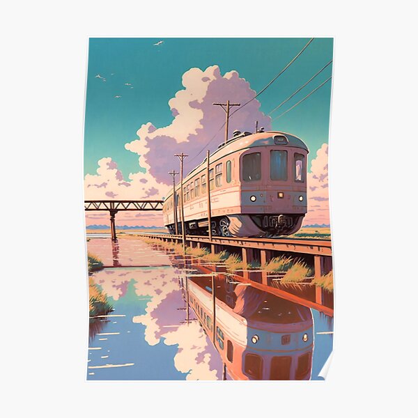 "Retro Anime Style Old Japanese Train" Poster for Sale by KaPrints ...