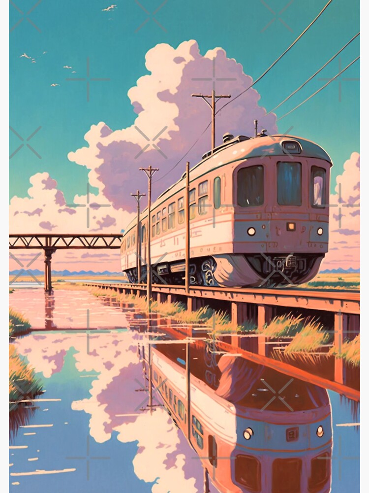 "Retro Anime Style Old Japanese Train" Sticker for Sale by KaPrints ...
