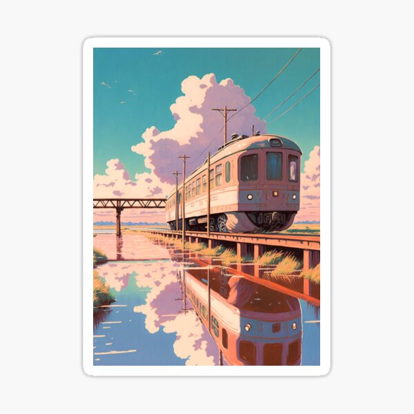 "Retro Anime Style Old Japanese Train" Sticker for Sale by KaPrints ...