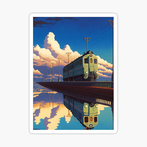 "Retro Anime Style Old Japanese Train" Sticker for Sale by KaPrints ...