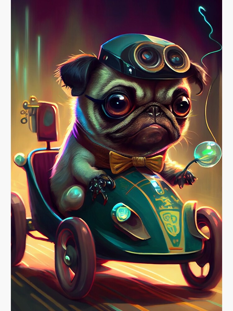 "Cyber Pug Punk Kart Racing - Super Pug Kart Racing" Sticker for Sale ...