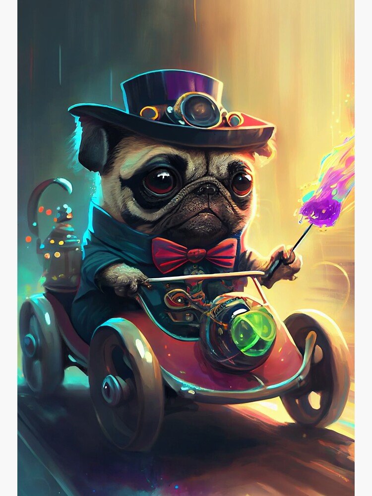 "Cyber Pug Punk Kart Racing - Super Pug Kart Racing" Sticker for Sale ...