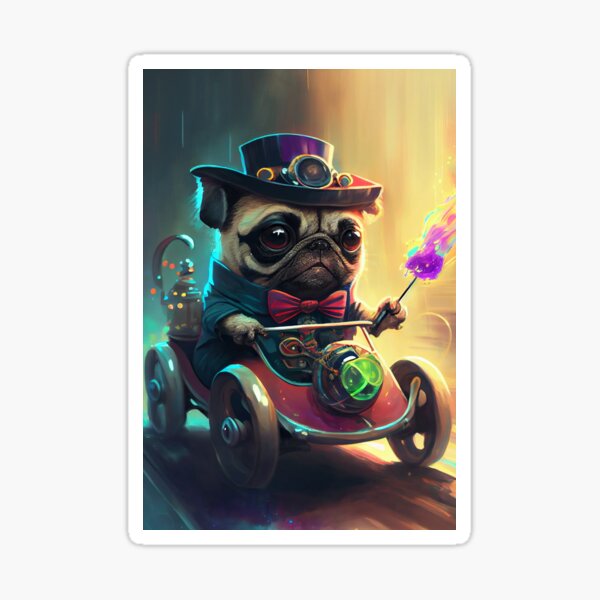 "Cyber Pug Punk Kart Racing - Super Pug Kart Racing" Sticker for Sale ...