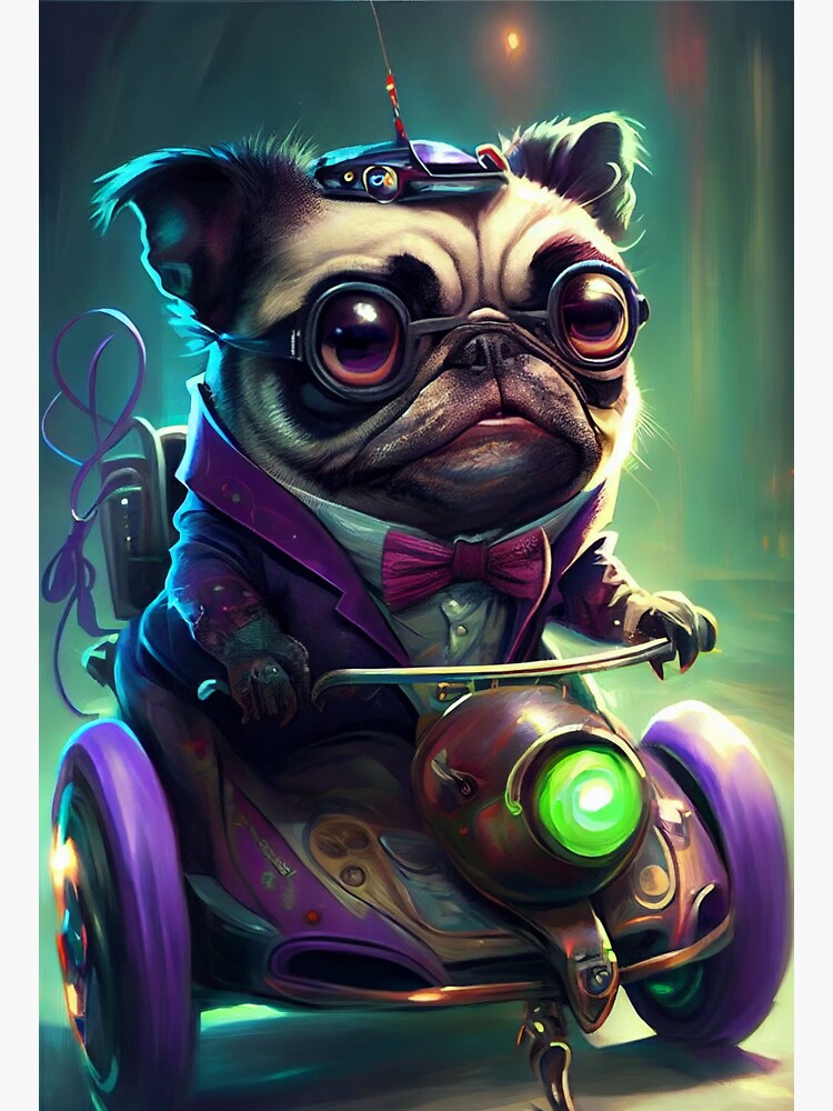 "Cyber Pug Punk Kart Racing - Super Pug Kart Racing" Sticker for Sale ...
