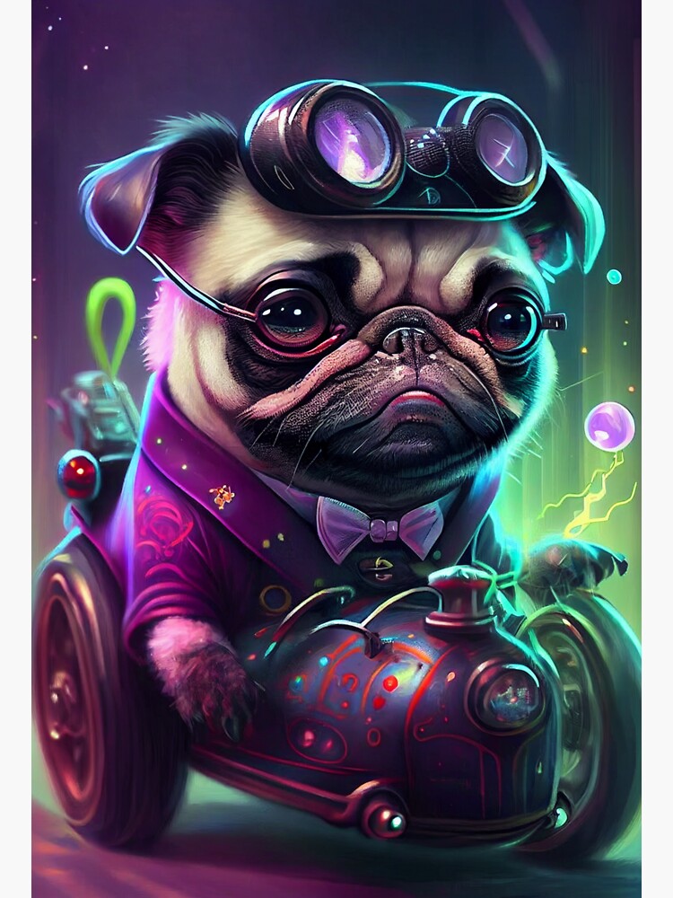 "Cyber Pug Punk Kart Racing - Super Pug Kart Racing" Sticker for Sale ...