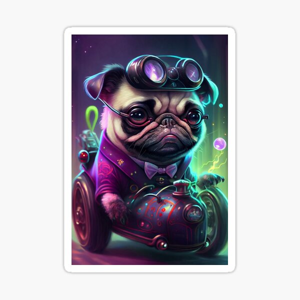 "Cyber Pug Punk Kart Racing - Super Pug Kart Racing" Sticker for Sale ...