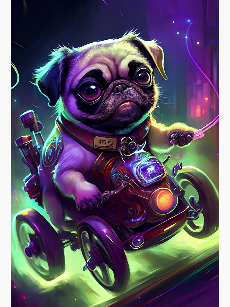 "Cyber Pug Punk Kart Racing - Super Pug Kart Racing" Sticker for Sale ...
