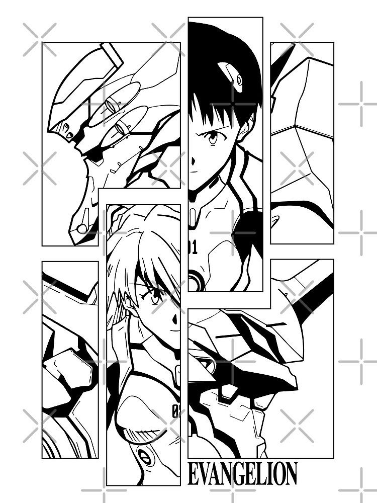 "Shinji Ikari and Asuka Langley - Eva 02 and Eva 01 (NO BACKGROUND 01 ...