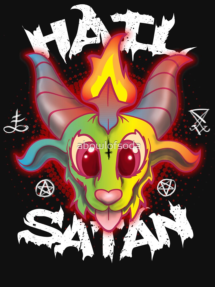 "Hail Satan Funny Rainbow Demon Goat" T-shirt for Sale by abowlofsoda ...