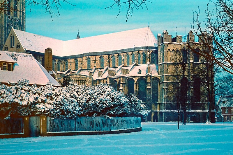 "Canterbury Cathedral in Snow, early 1961" by Priscilla Turner | Redbubble