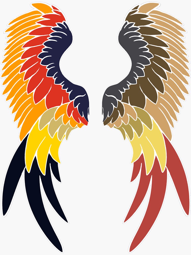 "EndHawks themed wings v2" Sticker for Sale by Affetti | Redbubble