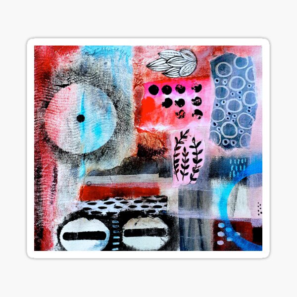 "Abstract collage cold winter colours - Megalakaki Art©️" Sticker for ...