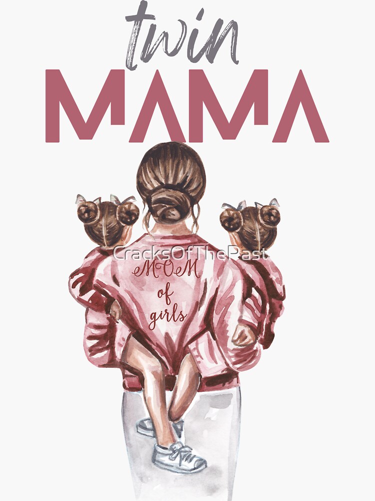 "Twin Girl Mama Design " Sticker for Sale by devojkaonline | Redbubble