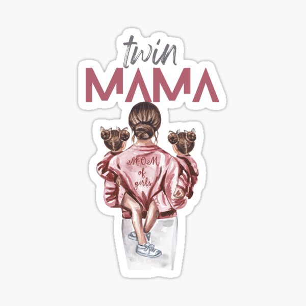 "Twin Girl Mama Design " Sticker for Sale by devojkaonline | Redbubble