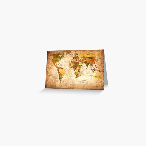 "Vintage World Map | Old Map of the World " Greeting Card for Sale by ...