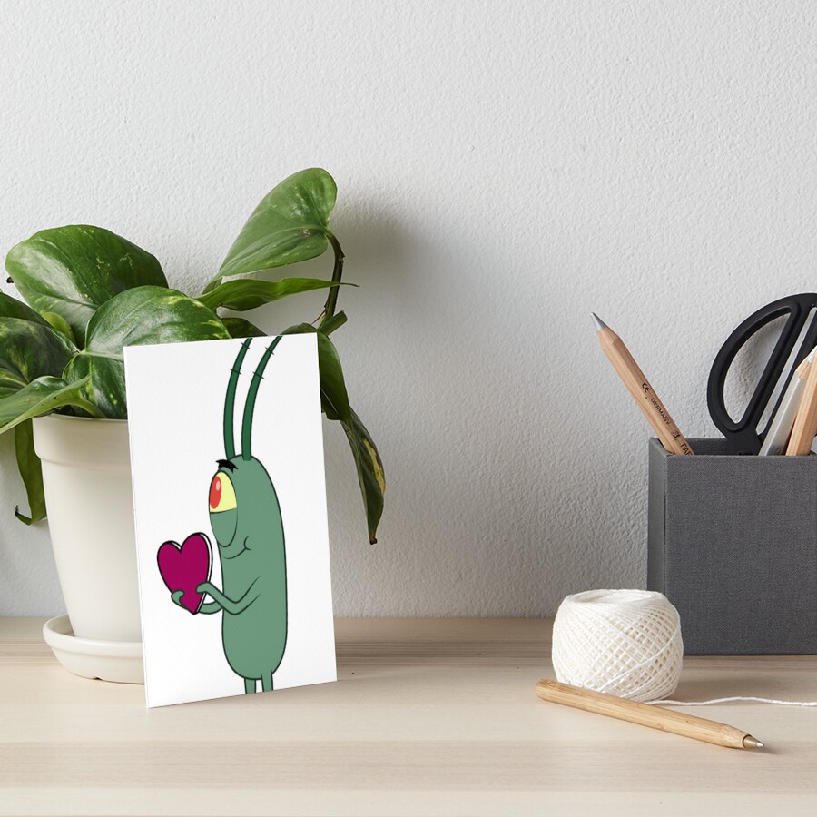 "Plankton with a heart in his hands" Poster for Sale by moonviktoria ...