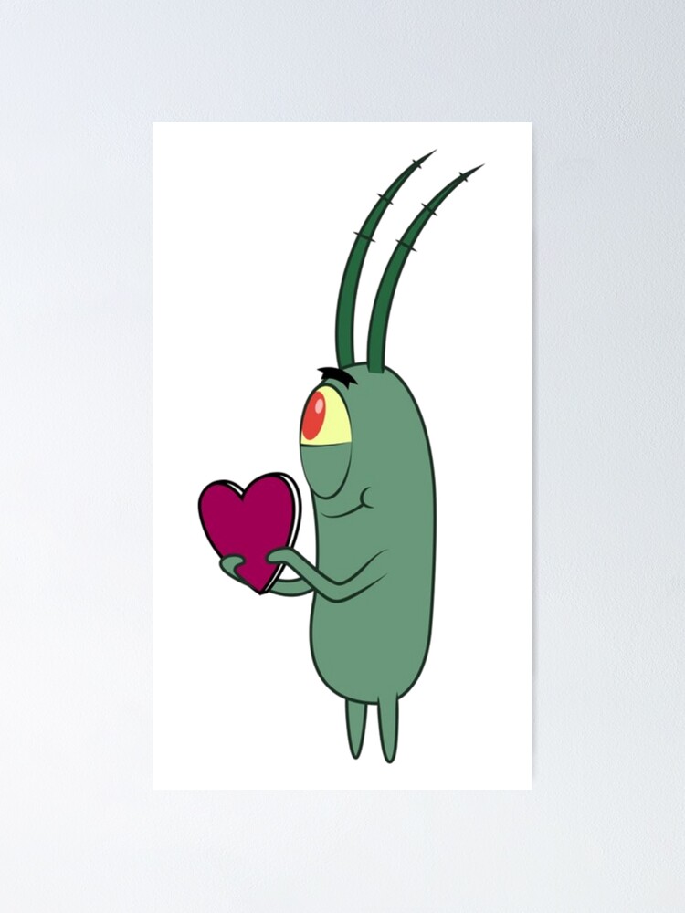 "Plankton with a heart in his hands" Poster for Sale by moonviktoria ...