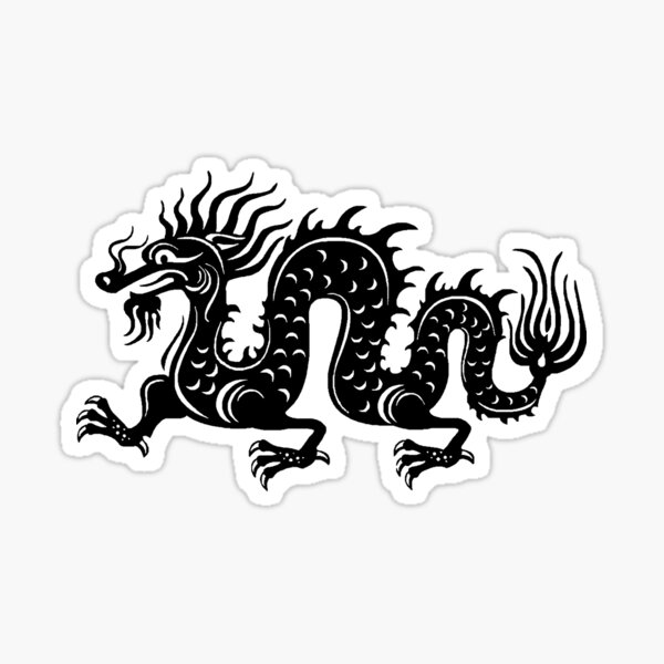 "Black and White Celestial Dragon" Sticker for Sale by dragonwrath ...