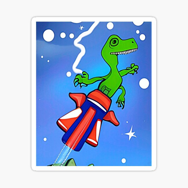 "Jetpack dinosaur." Sticker for Sale by Neo-Expression | Redbubble