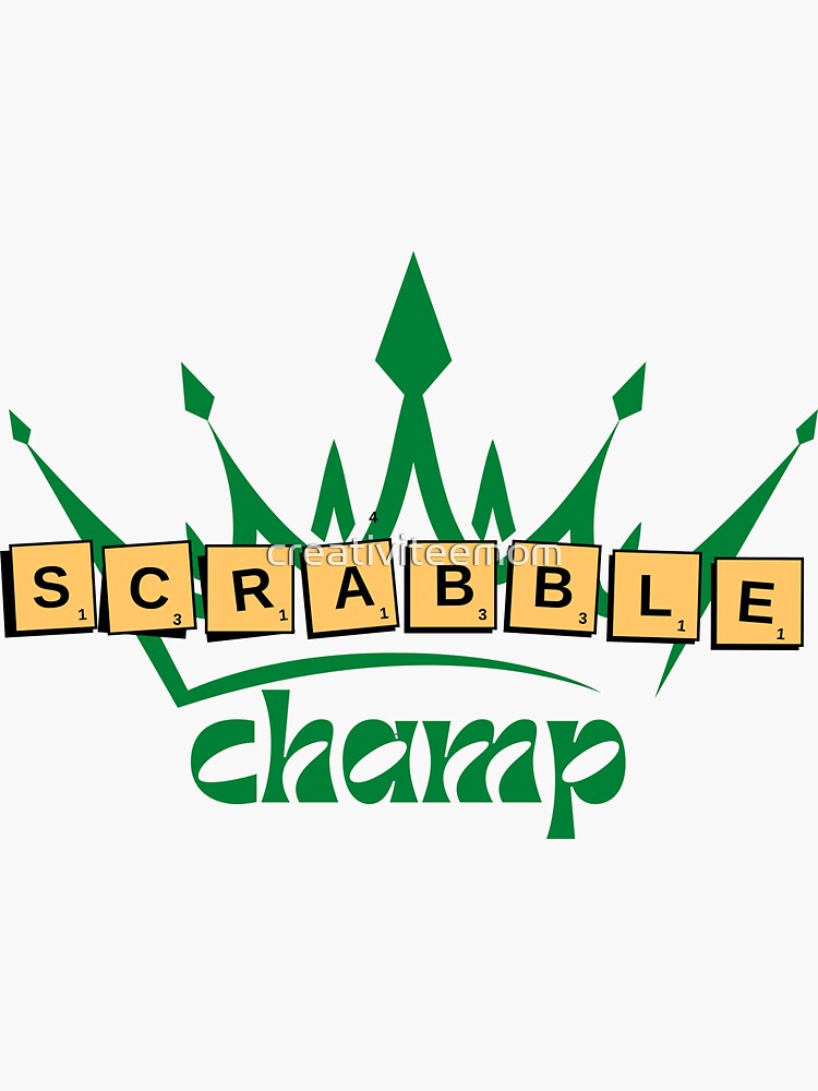 " scrabble champ" Sticker for Sale by creativiteemom | Redbubble