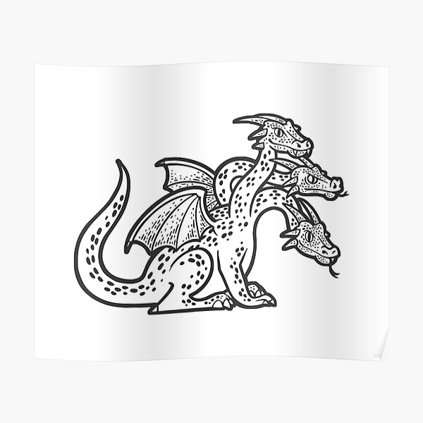 "Zmei Gorynich Three Headed Dragon" Poster for Sale by dragonwrath ...