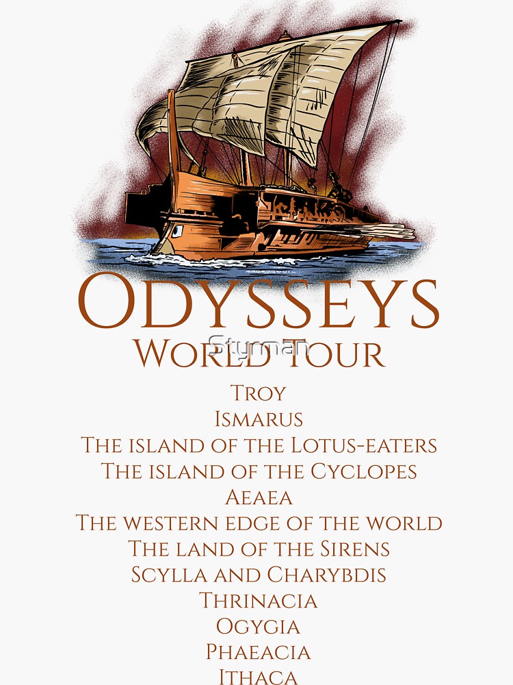 "Ancient Greek Mythology - Odysseus World Tour - Trojan War" Sticker ...