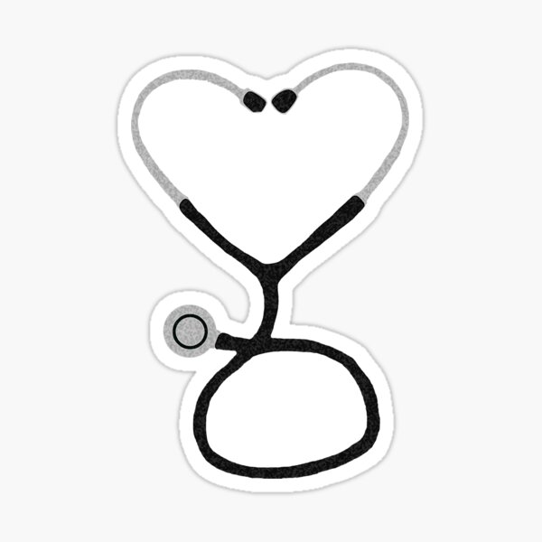 "Heart Shaped Stethoscope for Doctor or Nurse" Sticker by amymh | Redbubble