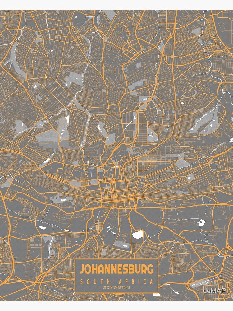 "Johannesburg City Map of South Africa - Bauhaus" Poster for Sale by ...
