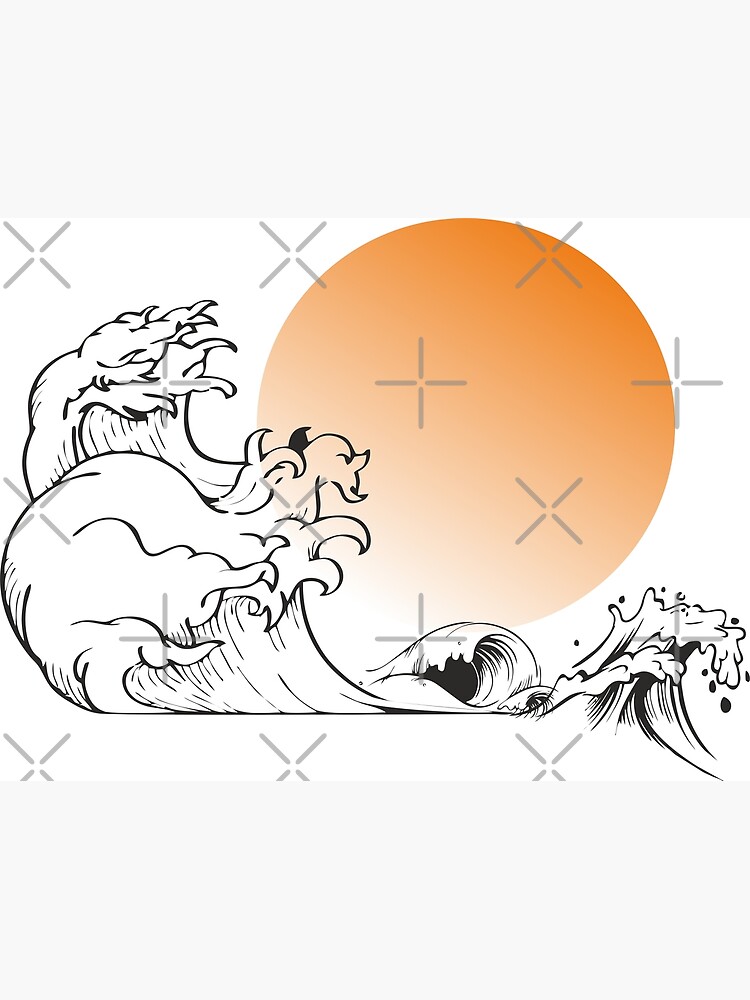 Aesthetic The Great Wave Off Kanagawa Hokusai Poster For Sale By Bwalid05 Redbubble