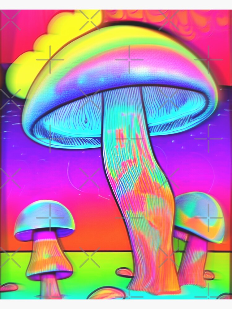 "Trippy stuff. Colorful psychedelic mushrooms" Sticker for Sale by Neo ...