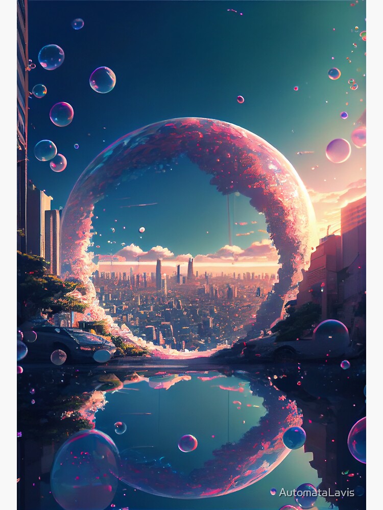 "Bubble Toyko | Anime landscape" Sticker for Sale by AutomataLavis ...