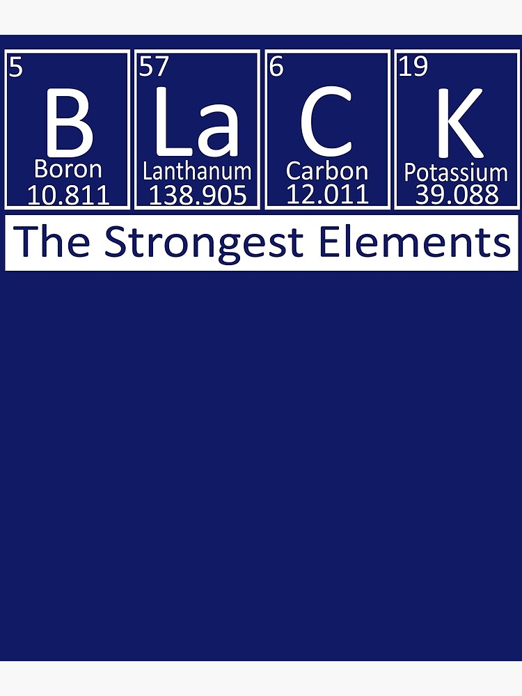 "Black People Power The Strongest Elements Chemistry Periodic Table ...
