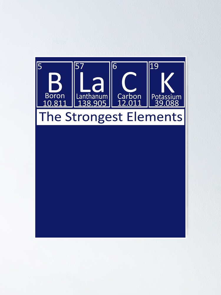 "Black People Power The Strongest Elements Chemistry Periodic Table ...