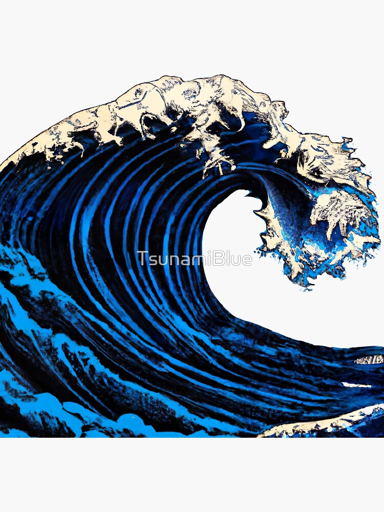 "Giant Blue Tsunami Wave" Sticker for Sale by TsunamiBlue | Redbubble