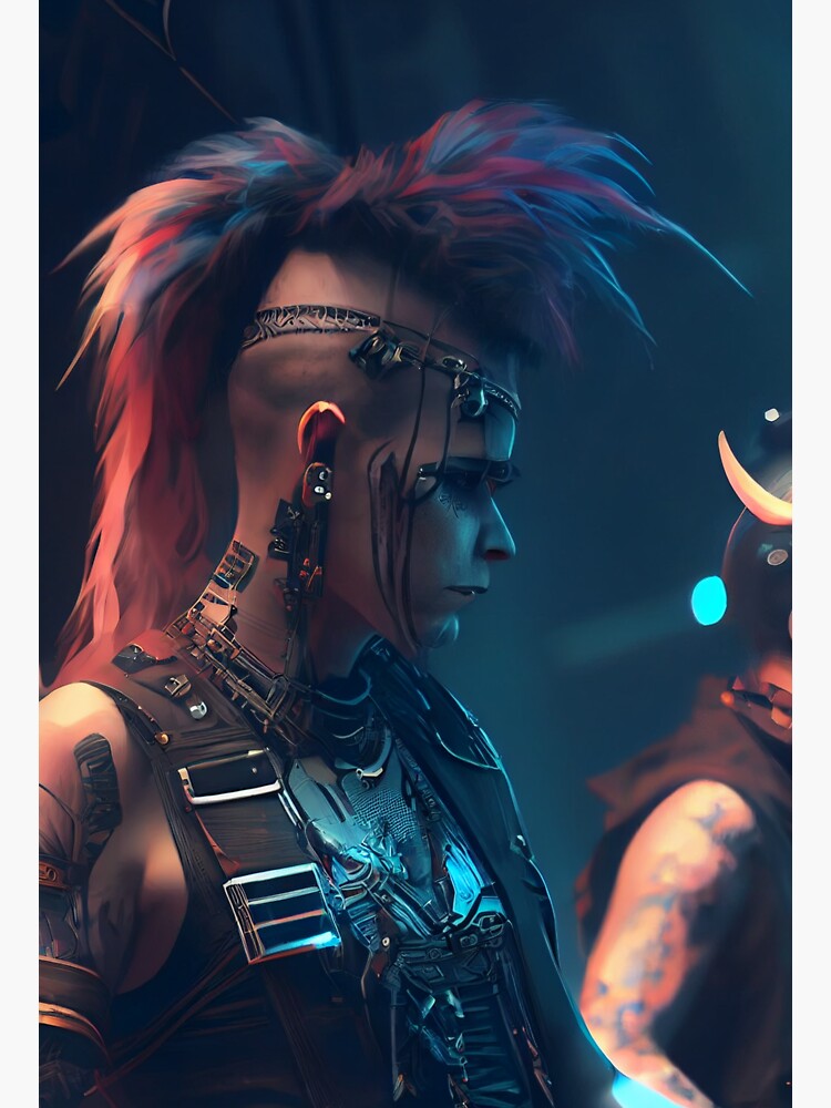 "Cyberpunk Musician at the Punk Rock Music Concert" Sticker for Sale by ...