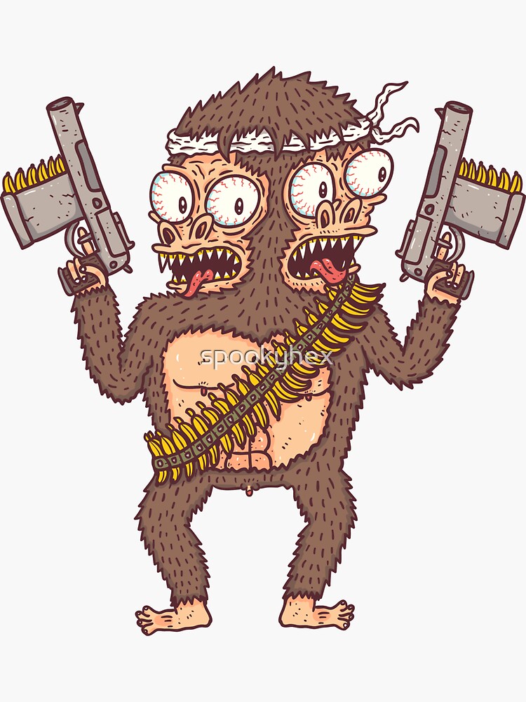 "Gorilla Guerrilla" Sticker by spookyhex | Redbubble