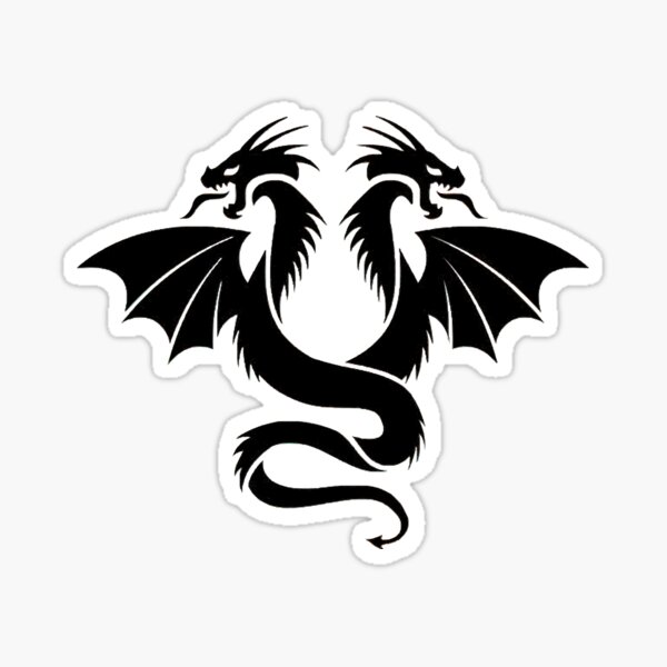 "Flying Two Headed Dragon" Sticker for Sale by dragonwrath | Redbubble