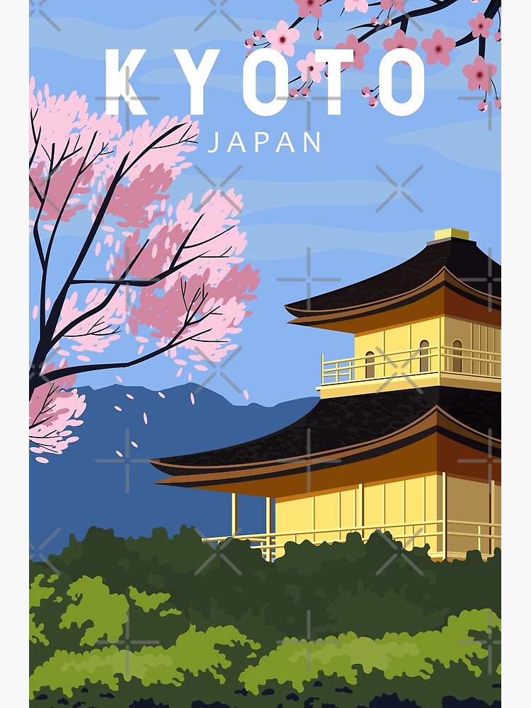 "Kyoto Japan Travel Vintage Art" Greeting Card for Sale by ...