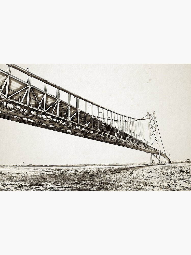 "Bridge over the ocean black and white drawing" Poster for Sale by ...
