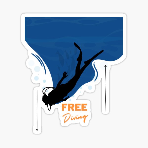"free diving" Sticker for Sale by yassine-futures | Redbubble